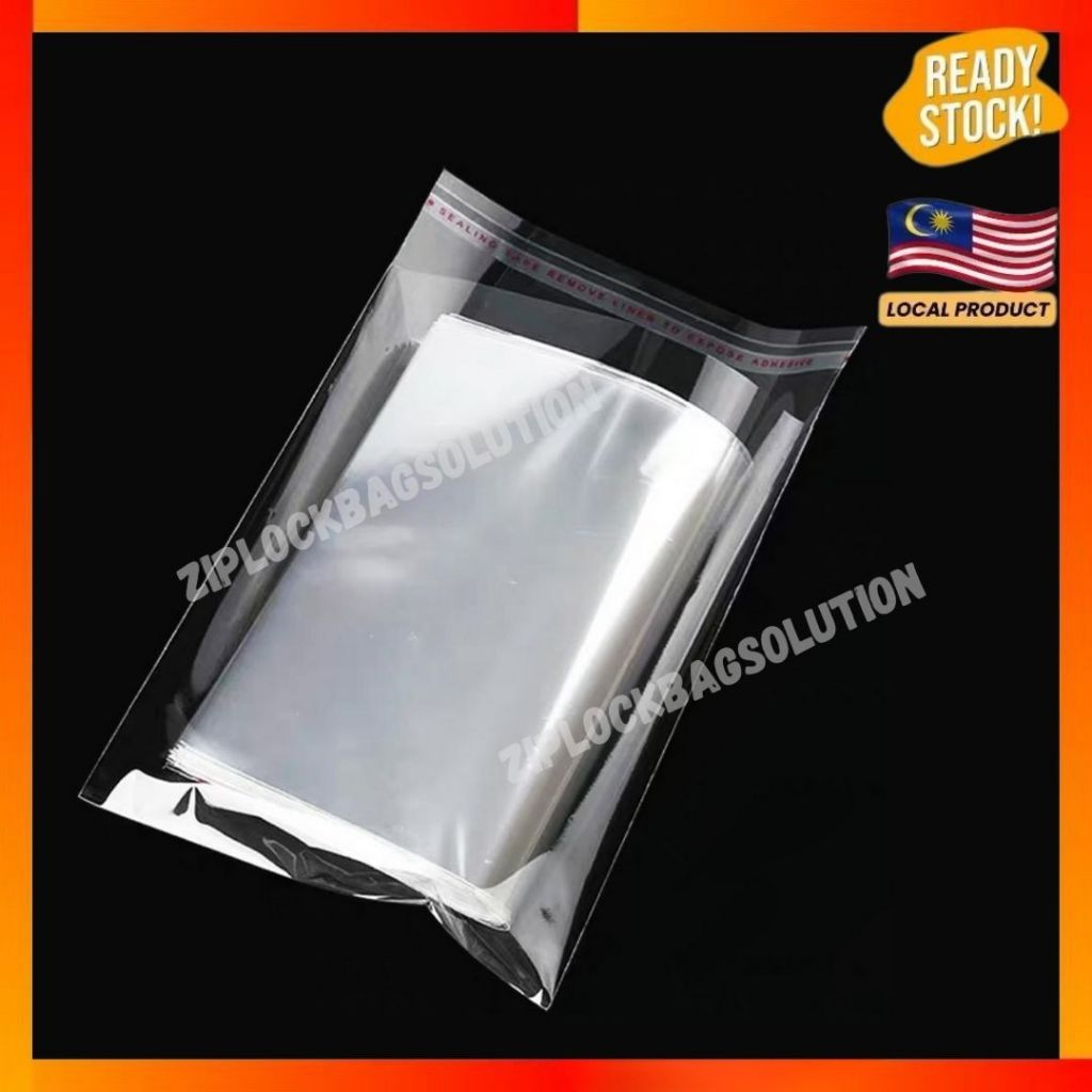 100Pcs Transparent OPP Plastic bag Self Adhesive Plastic bag |Plastik ...