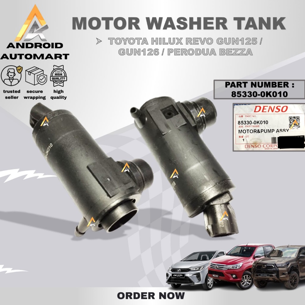 DENSO TOYOTA HILUX REVO GUN125/GUN126/PERODUA BEZZA MOTOR WASHER TANK ...