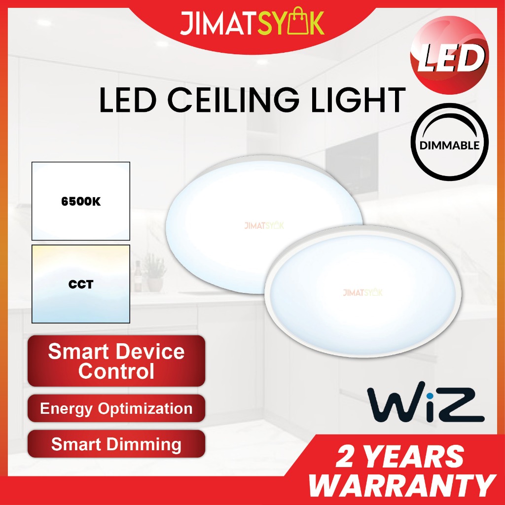 PHILIPS WiZ Super Slim LED Ceiling Light 14W 16W Tunable White 2700K ...