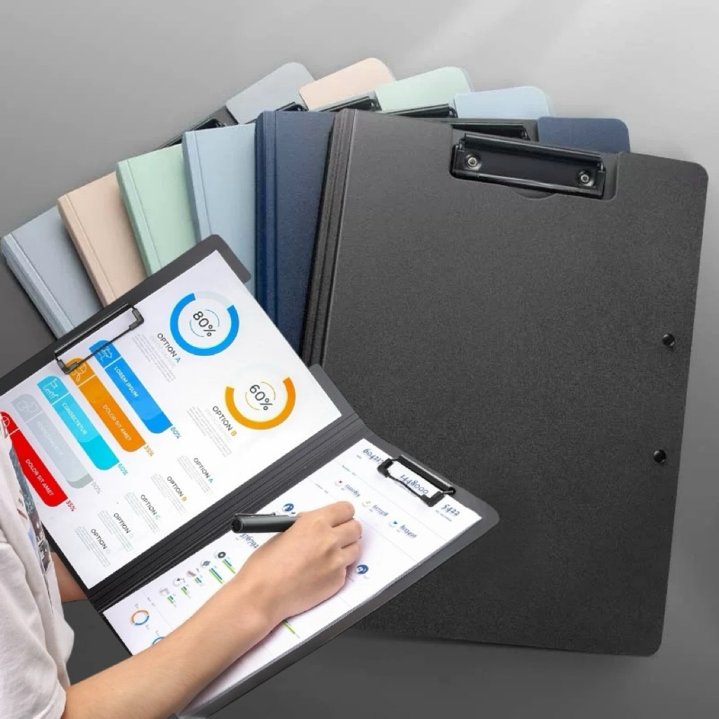A4 Morandi Frosted Clamp Folder Double Clip Multi-Functional Writing ...