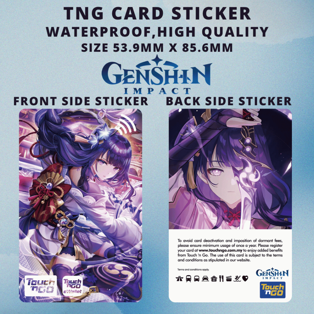 Genshin Impact Raiden Shogun - Card Sticker/Touch n Go Card Sticker ...