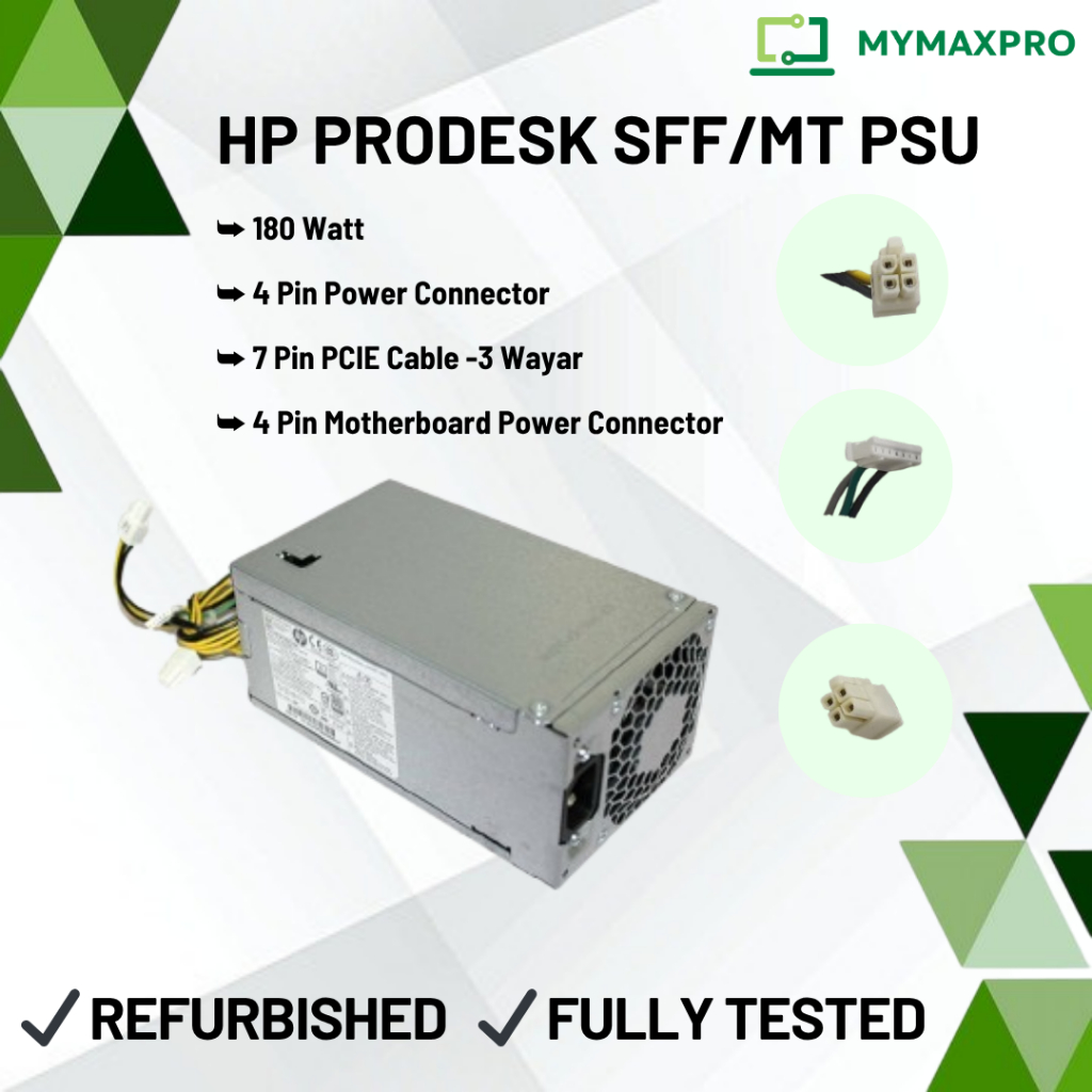HP ProDesk 282 G4 400 G4 480 G4 MT 180W Power Supply PSU 901771-002 901761-003 D16-180P1A (REF ...