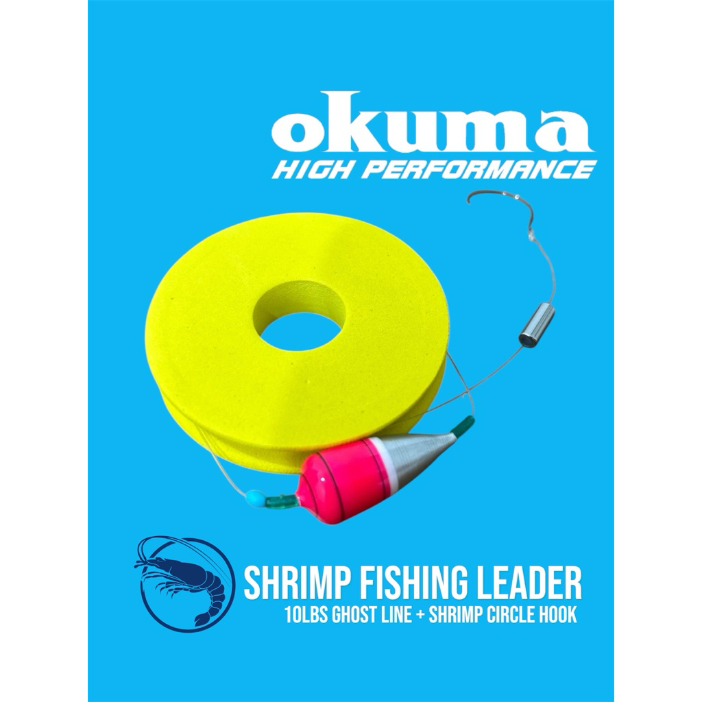 Okuma Float Shrimp Fishing Leader 180cm Gamakatsu circle hook钓虾线 to use ...