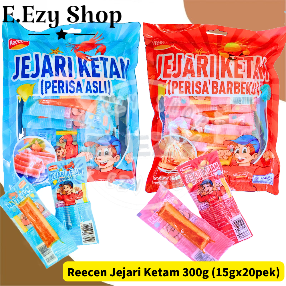 Reecen Jejari Ketam Crab Stick Snack 300g (15g x 20 packs) / Barbecue ...