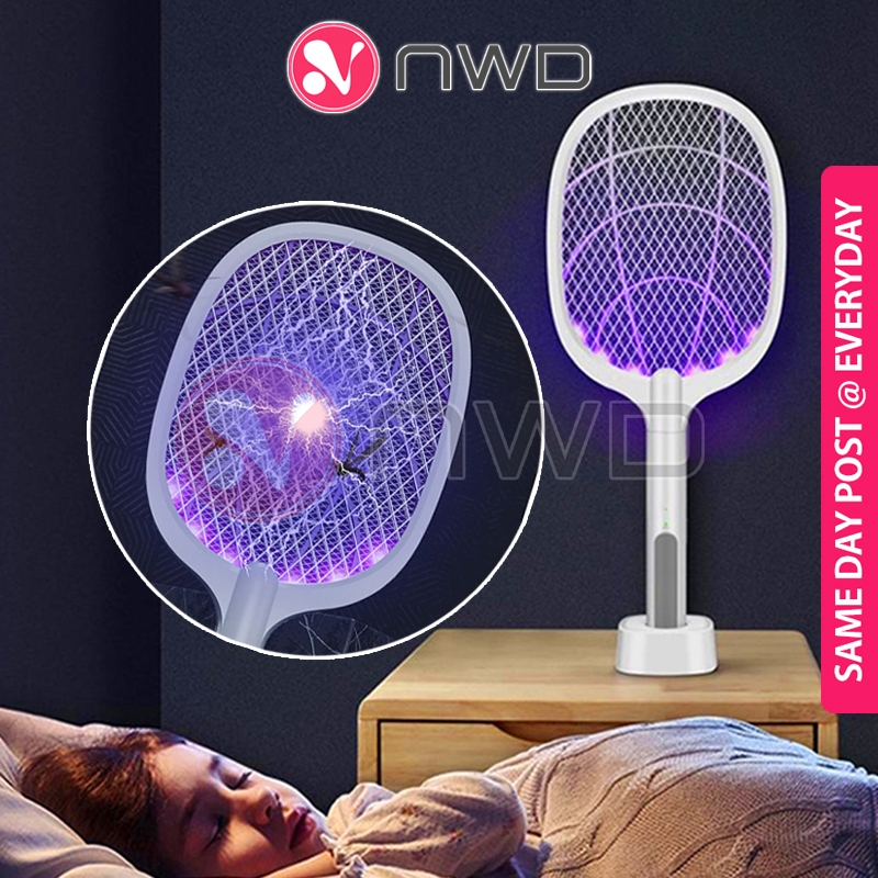 10 X LED TRAP 》 Electric Insect Racket Mosquito Swatter Rechargeable UV ...