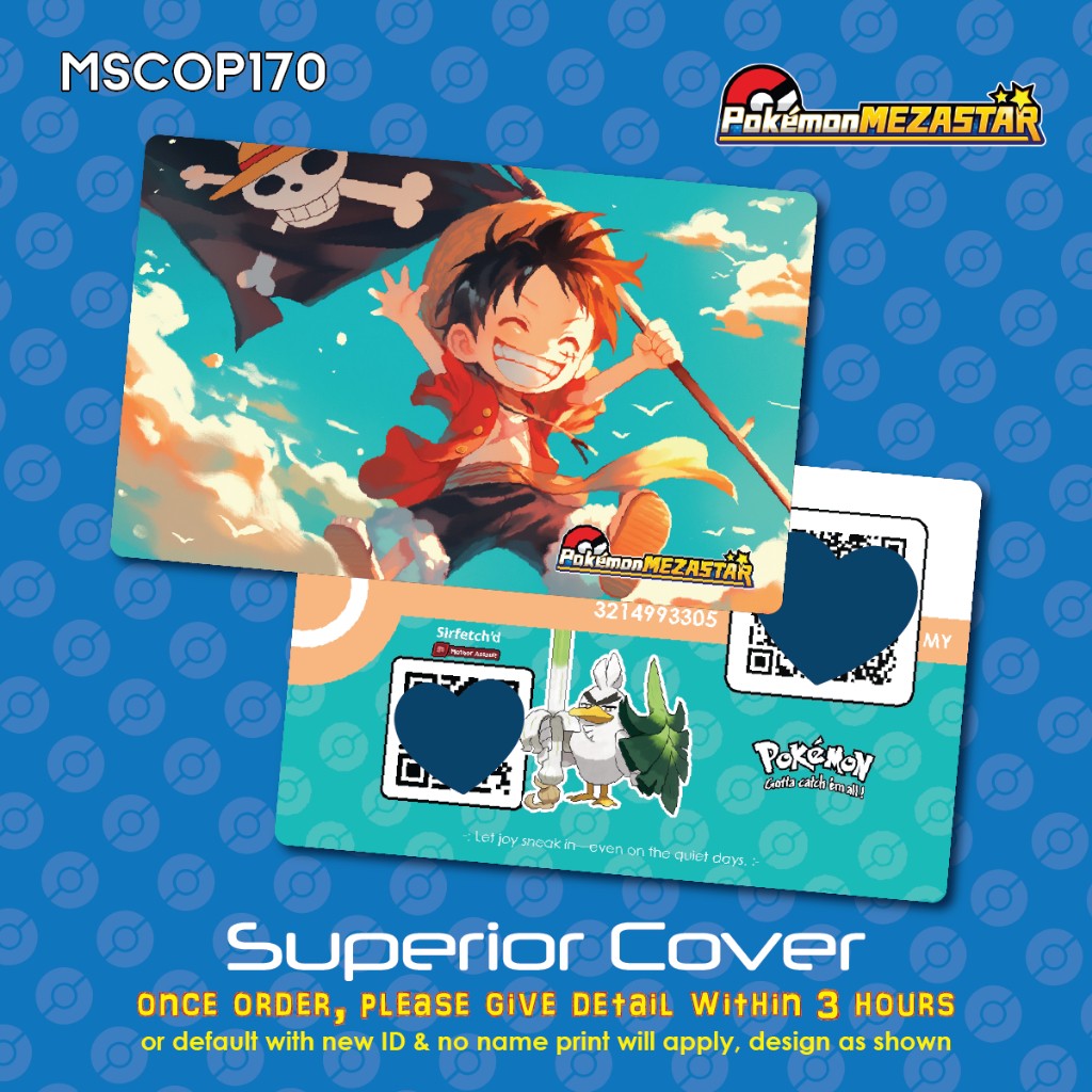 MEZASTAR | One-Piece Theme | Custom Trainer ID PVC CARD | Pokemon | 100 ...