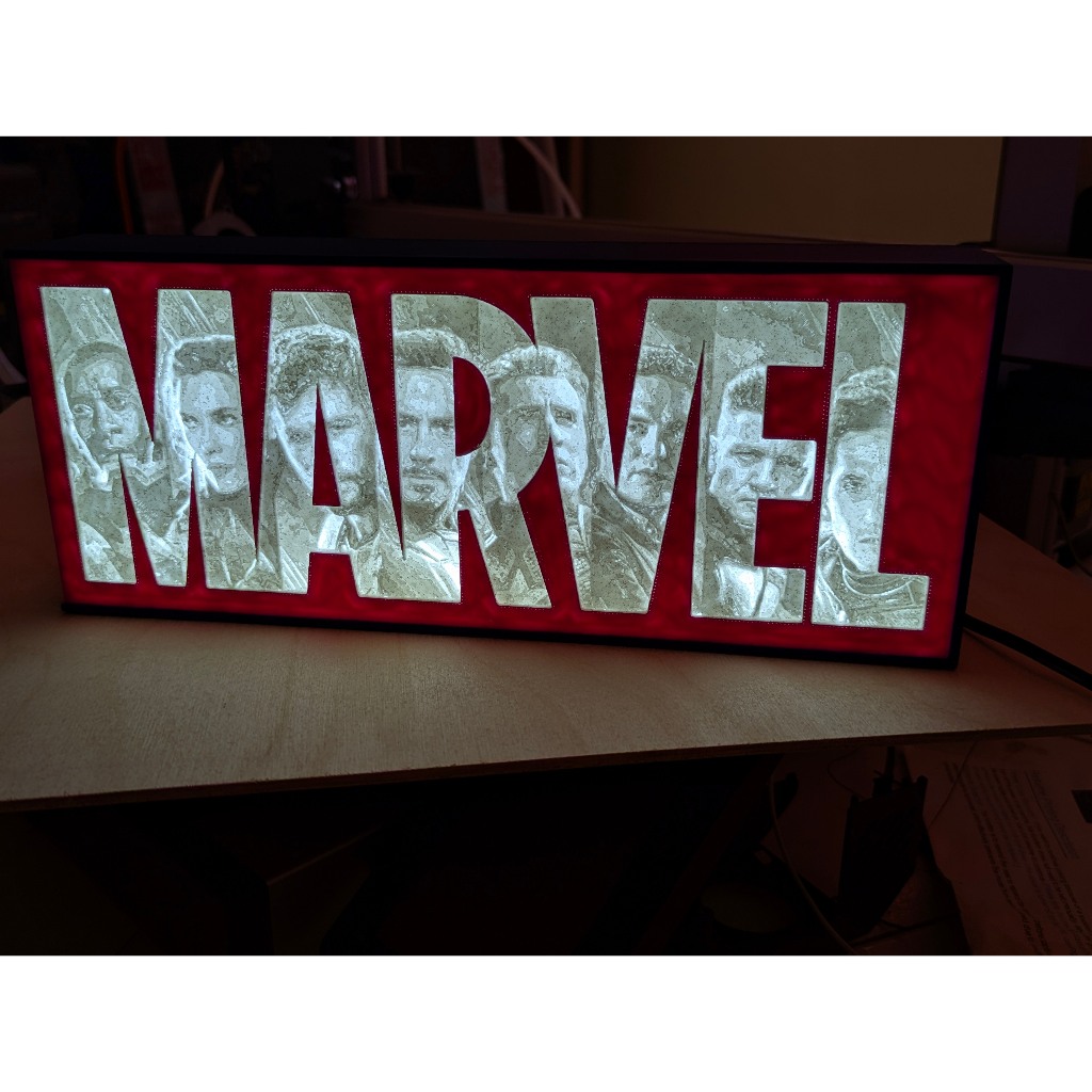 Marvel Heroes Lithophane Lightbox The Avengers Lithophane Lamp 3D ...
