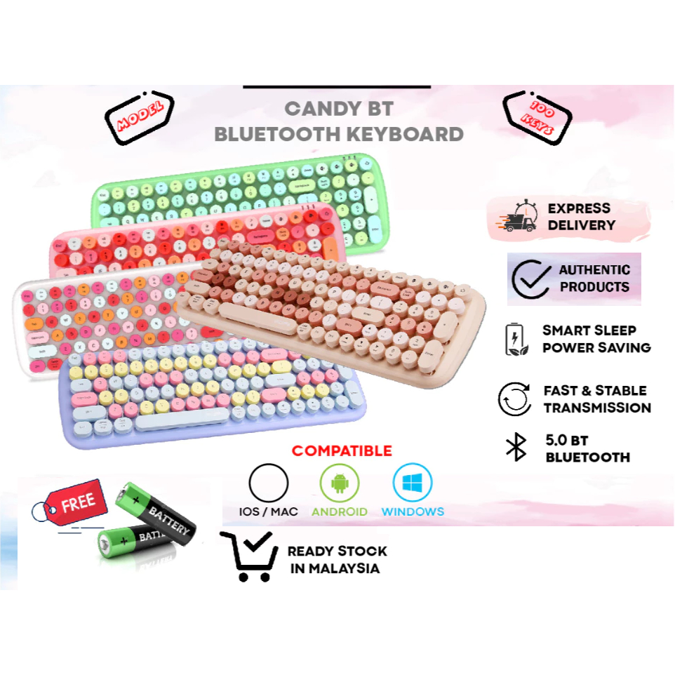 MOFII Green Candy BT Keyboard Wireless Bluetooth PC Laptop Office Table ...
