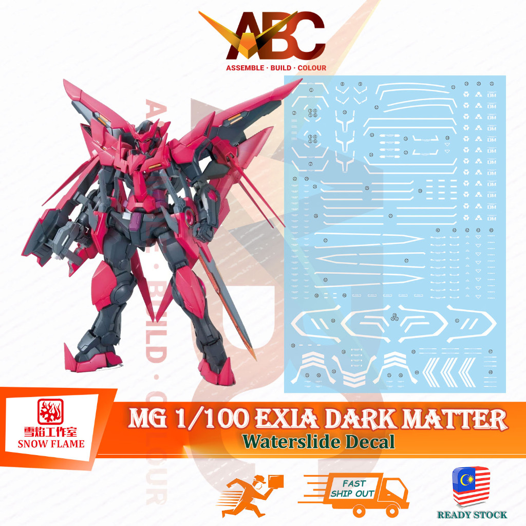 (Snow Flame) Waterslide Decal - MG 1/100 Exia Dark Matter (Fluo) PPGN-001 Model Kit MG04 Water ...