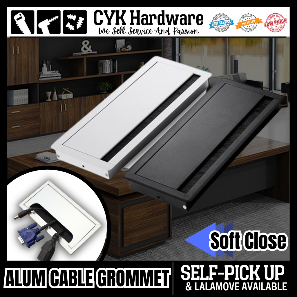 ALUMINIUM ALLOY (300MM) Office Table Cable Grommet With Soft Close ...