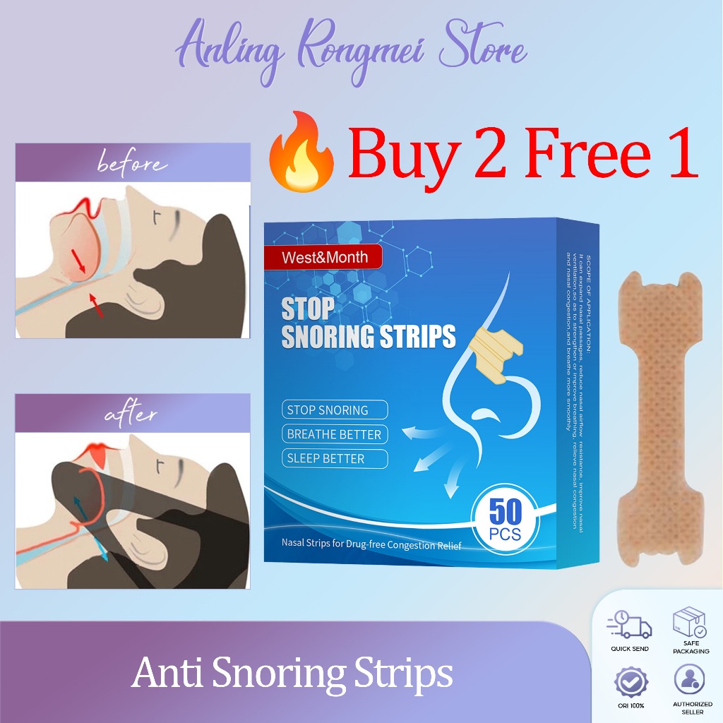 West&Month Anti Snoring Strips 50pcs Anti-Snoring Nasal Strips 防止打鼾 ...