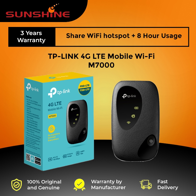 TP-LINK M7000 4G LTE 150Mbps MOBILE WIFI WITH 8 HOUR USAGE AND TPMiFi ...