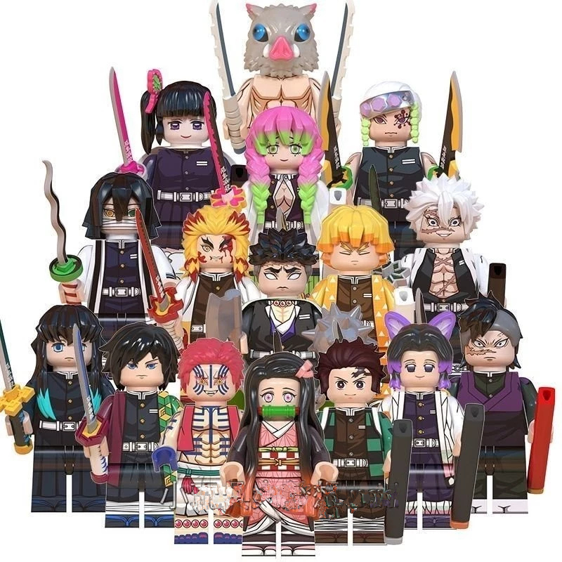 Demon Slayer Mini Figures Tanjirou Akaza Nezuko Zenitsu Kyoujurou Giyuu ...