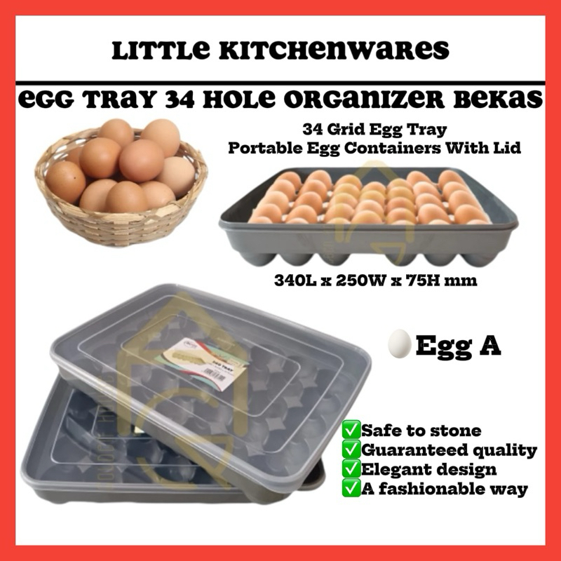 1137 CLOSED EGG TRAY/EGG Container/EGG TRAY 34 HOLE ORGANIZER_EGOR ...