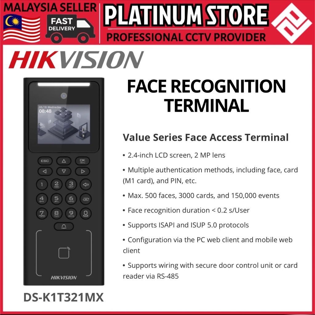 (10 UNIT OFFER !) Hikvision Door Access Face Detection Recognition ...