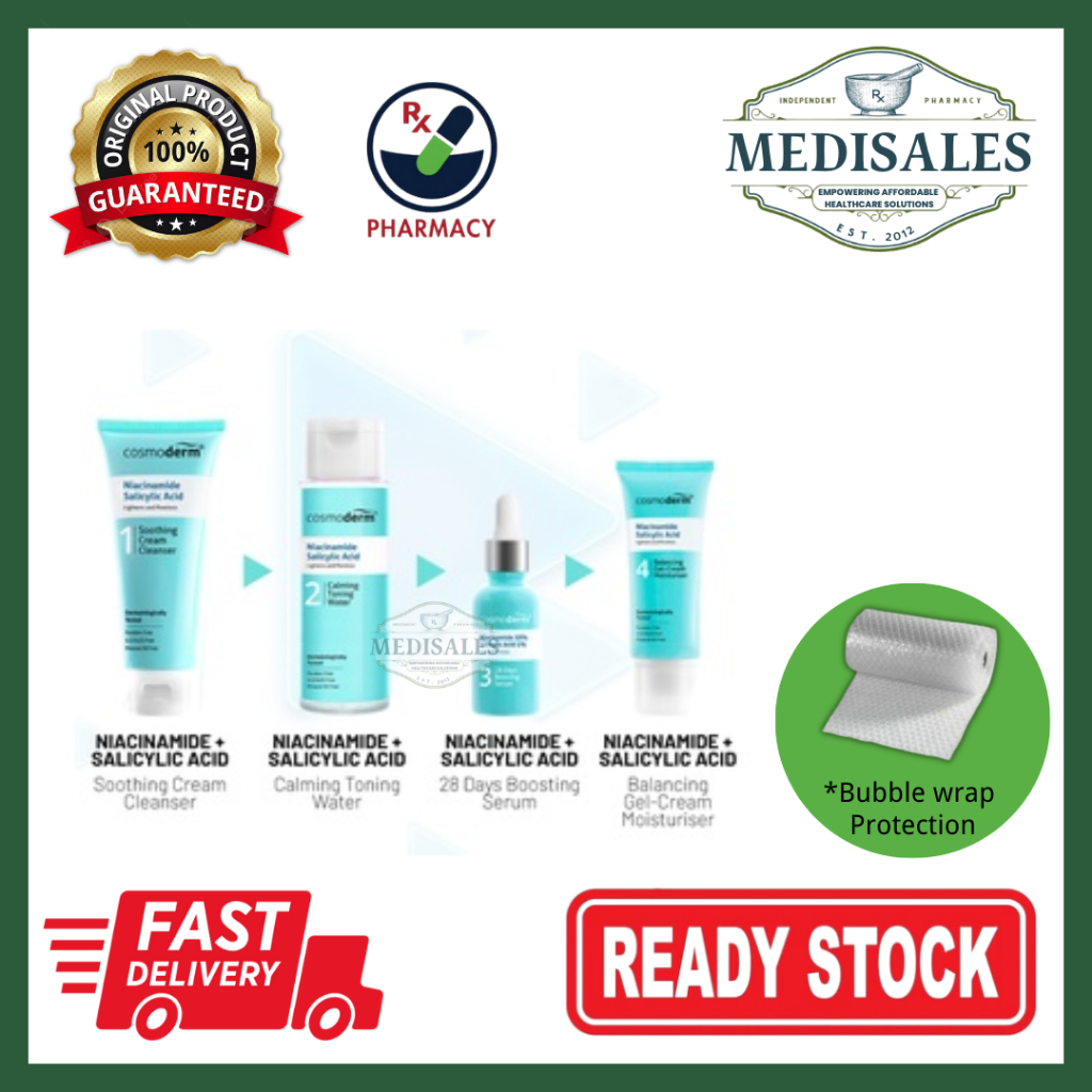 COSMODERM NIACINAMIDE SALICYLIC ACID (CLEANSER | TONER | SERUM ...