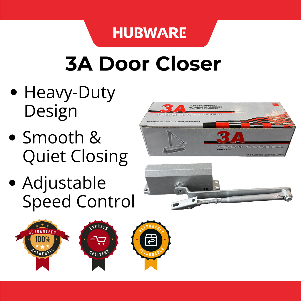 3A Heavy Duty Door Closer Adjustable Speed Door Control Penutup Pintu ...