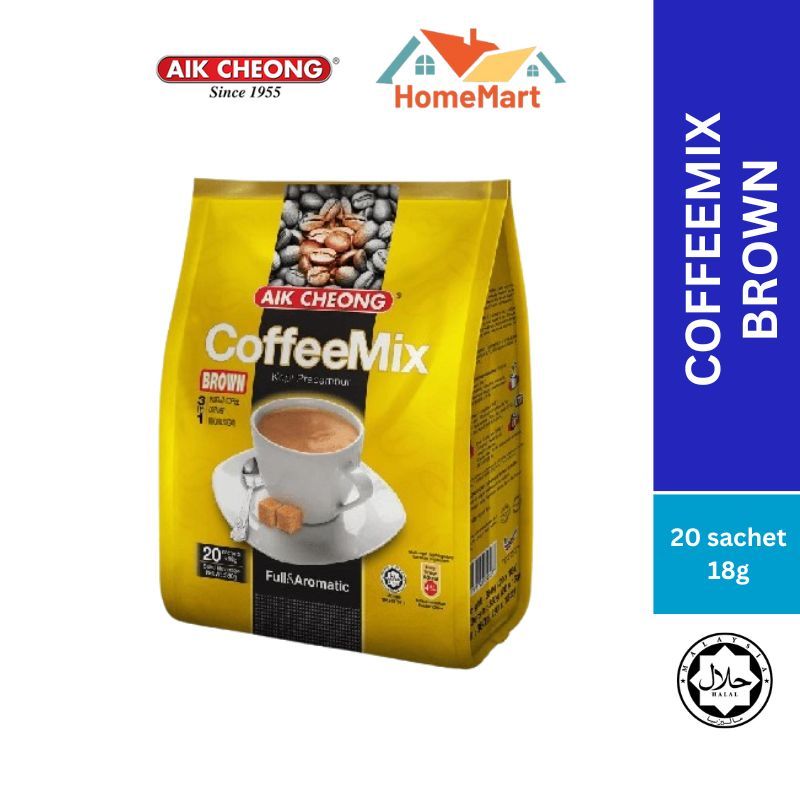 AIK CHEONG Coffee Mix 3 In 1 - Brown Sugar (360g/18g x 20 Sachets) | Shopee Singapore