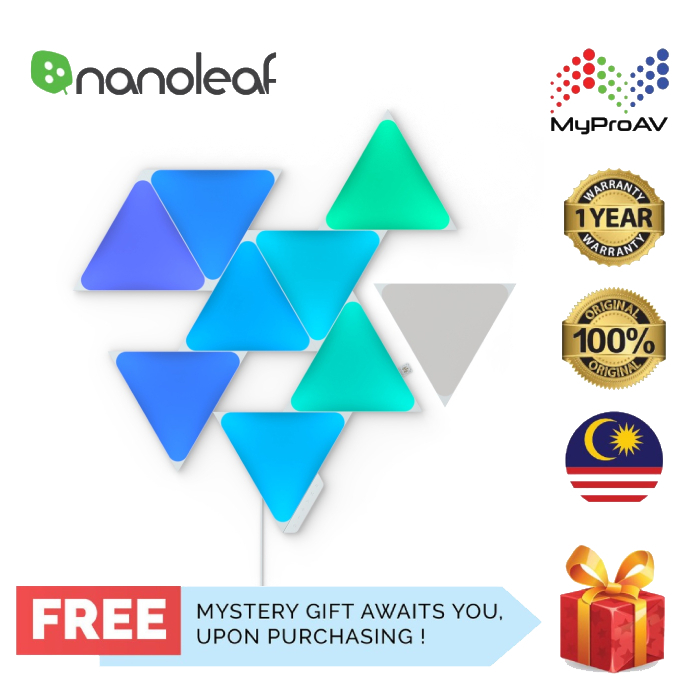 Nanoleaf Shapes Triangle [9 Panels] Wall Light for Decoration and ...