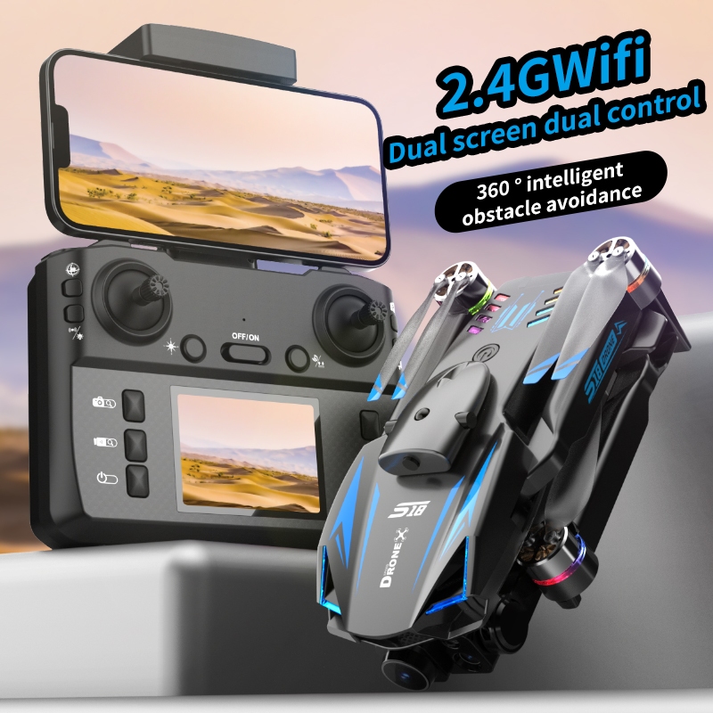 S18 with screen display drone intelligent obstacle avoidance HD optical ...