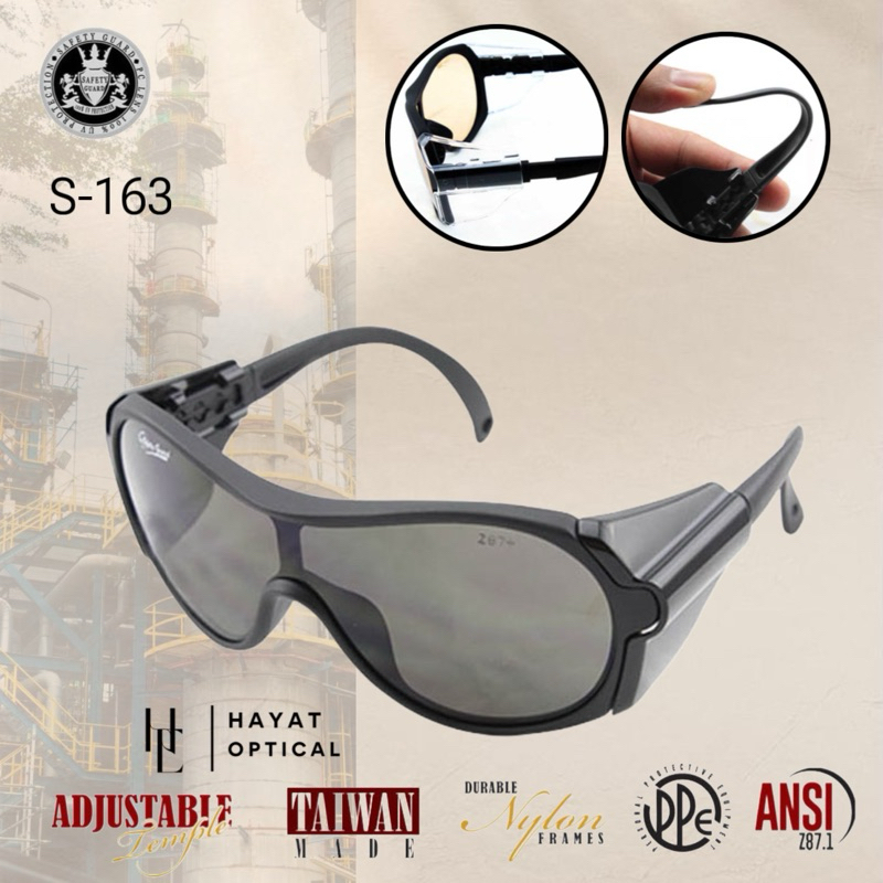 SAFETY GUARD S163 SAFETY GLASSES/ EYE PROTECTION - 100% UV & IMPACT PROTECTION CERMIN MATA ...