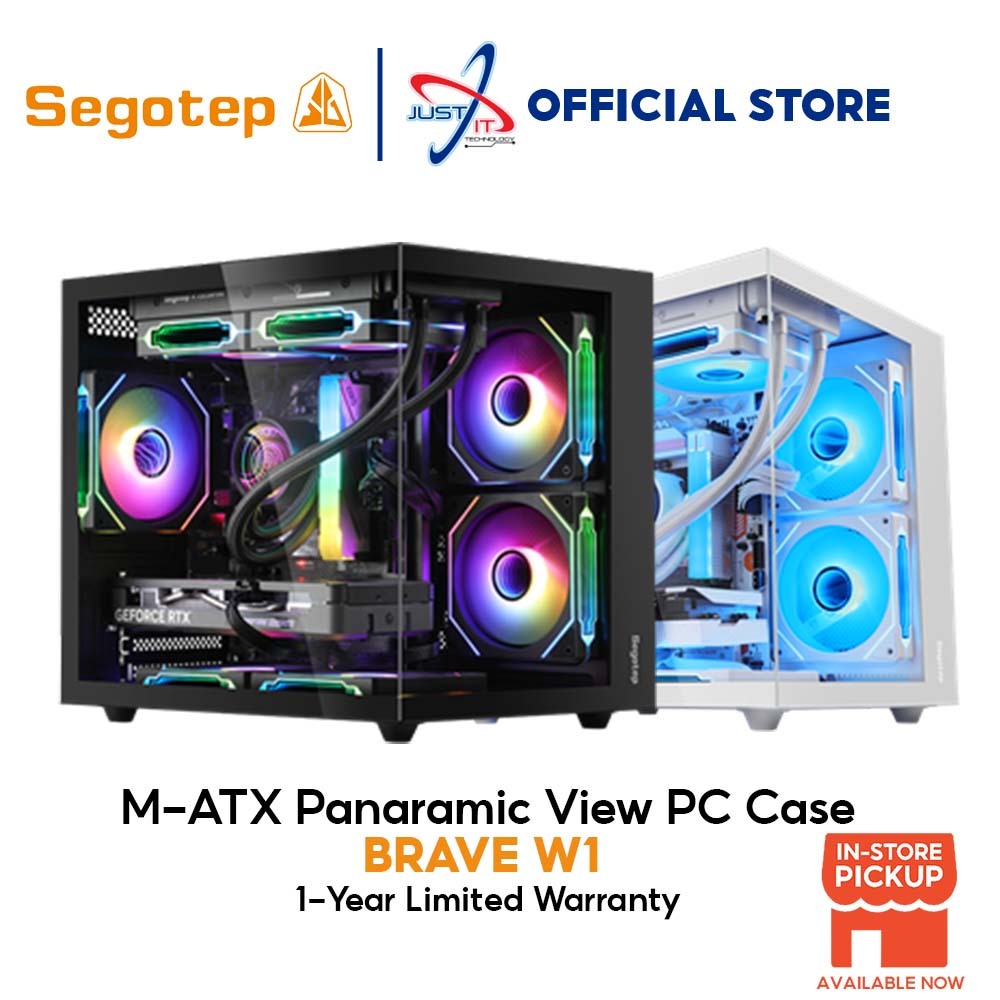 SEGOTEP BRAVE W1 M-ATX PANARAMIC VIEW PC CASE / CASING - PRE-INSTALLED ...
