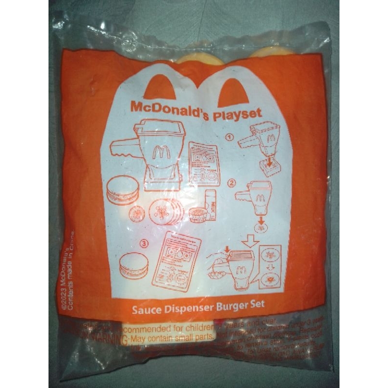 McDonald's Mekdi McD Happy meal toys Sauce Dispenser Burger Set ...