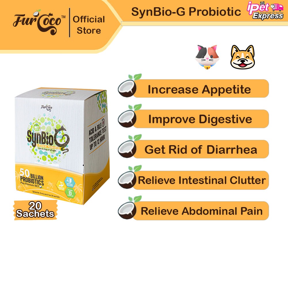 Furcoco Synbio-G Probiotic for dogs & cats (2g x 20 Sachets) | Shopee ...