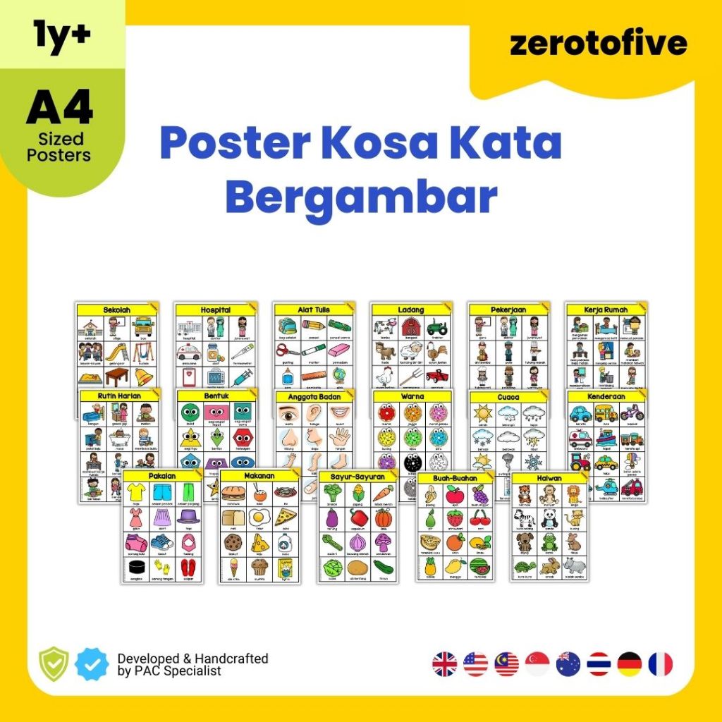 [zerotofive] A4 Poster Learning City Gauze Malay Grammar BM Book ABC ...