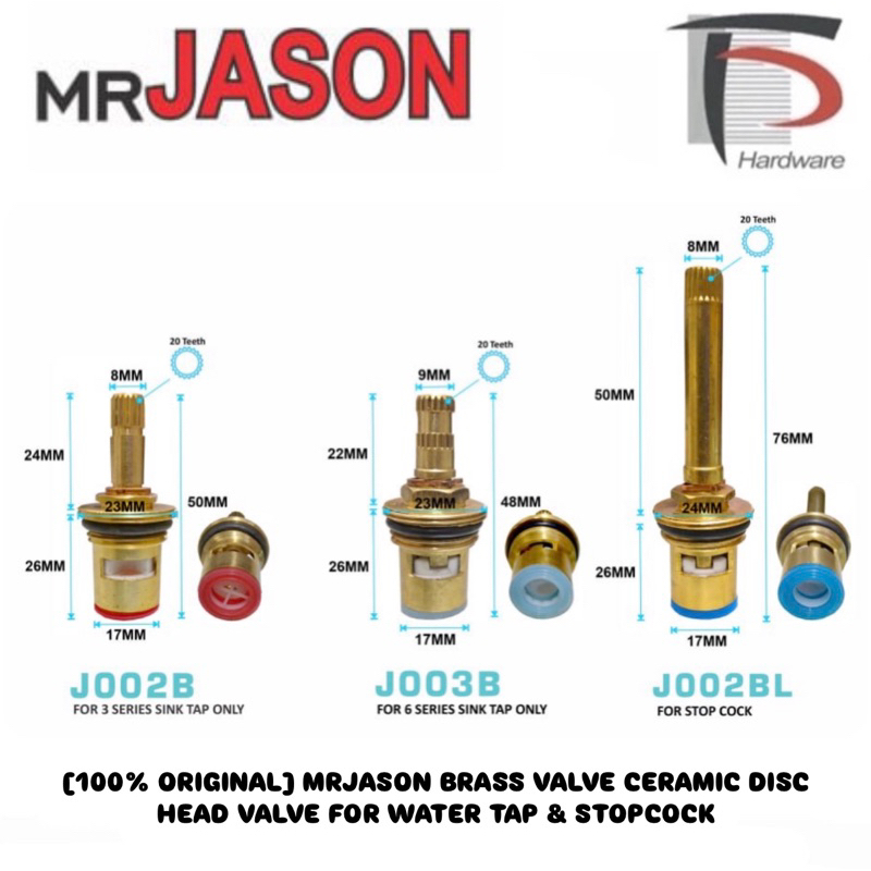MRJASON BRASS VALVE CERAMIC DISC HEAD VALVE FOR WATER TAP & STOPCOCK ...