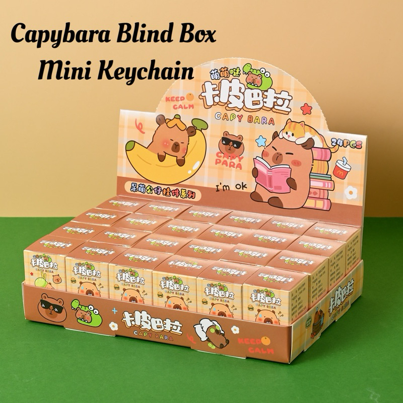 ** UJV * Capybara Labubu Blind Box Keychain Straw Mini Capybara Labubu ...