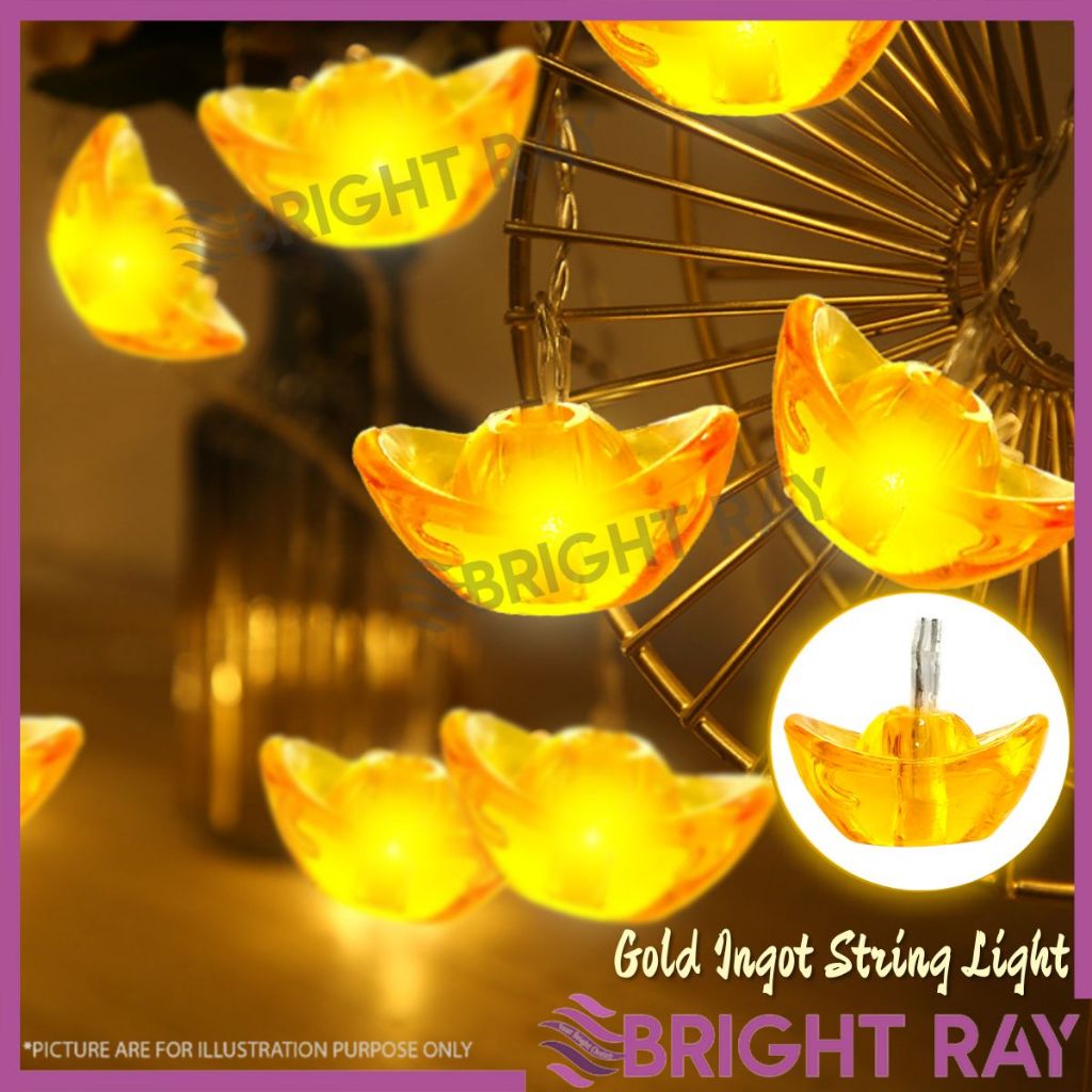 32L GOLD INGOT CHASING Light Waterproof String Light CNY Decoration ...