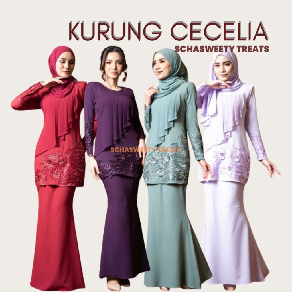 Kurung CECELIA Raya Clothes 2025 Raya Clothes Sedon Mak and Children ...