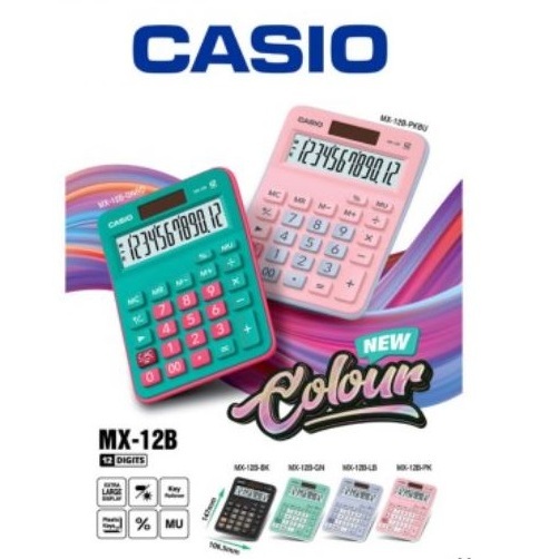 Casio Calculator MX-12B 12 Digits Large Display Colorful Kalkulator (1 ...