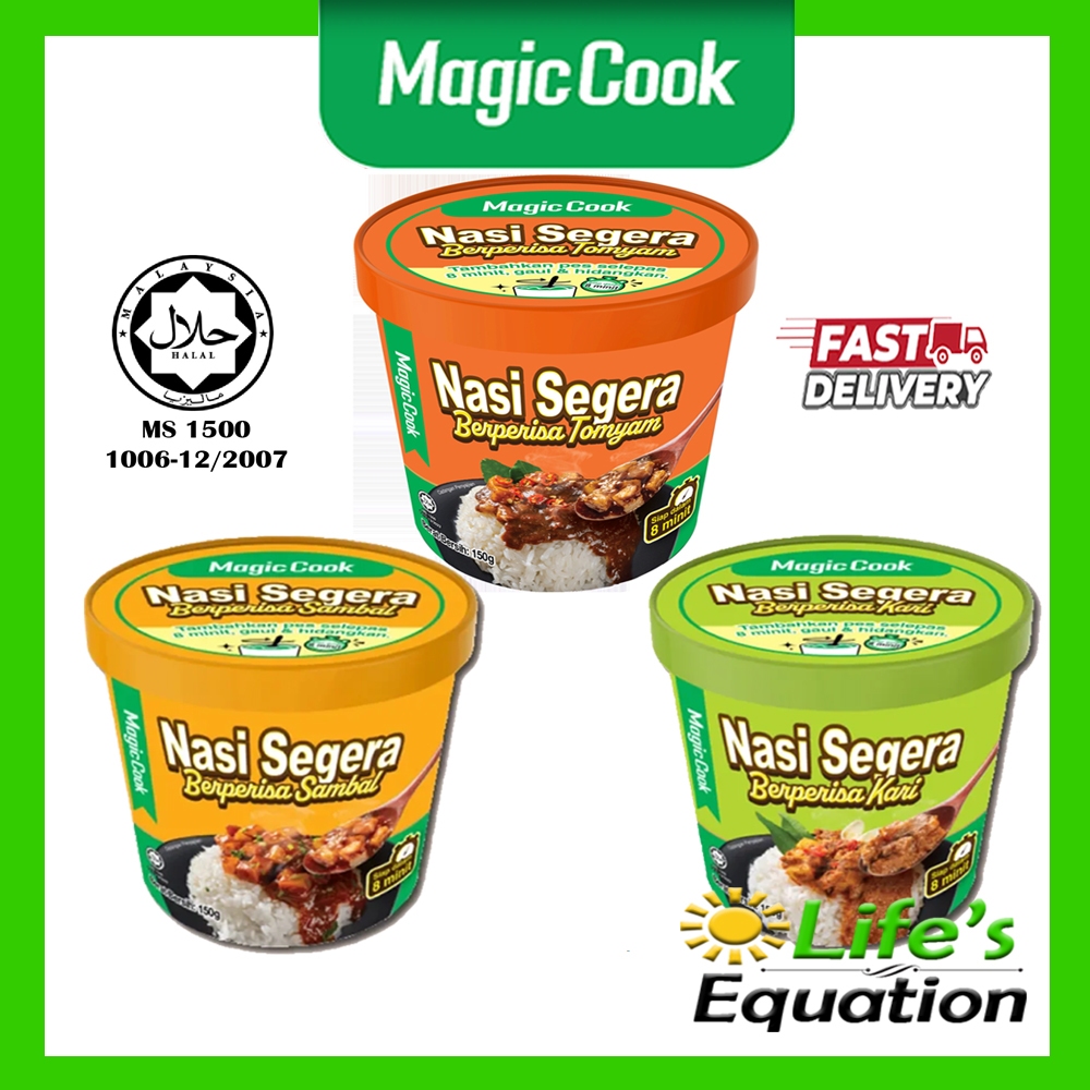 Magic Cook Instant Rice Flavored with Sambal/Tomyam/Kari Instant Rice ...