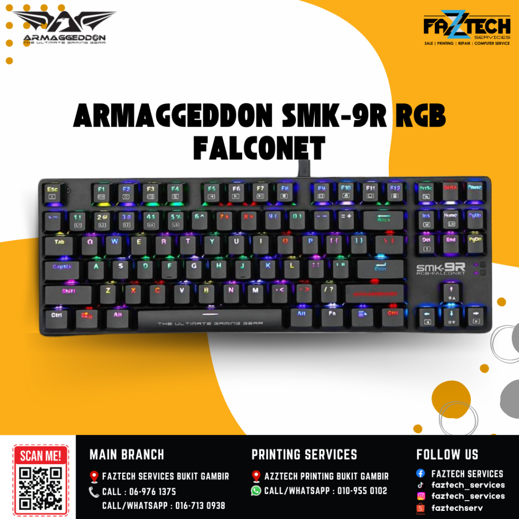 ARMAGGEDDON SMK-9R RGB-FALCONET Low Profile Mechanical Gaming Keyboard | Shopee Singapore