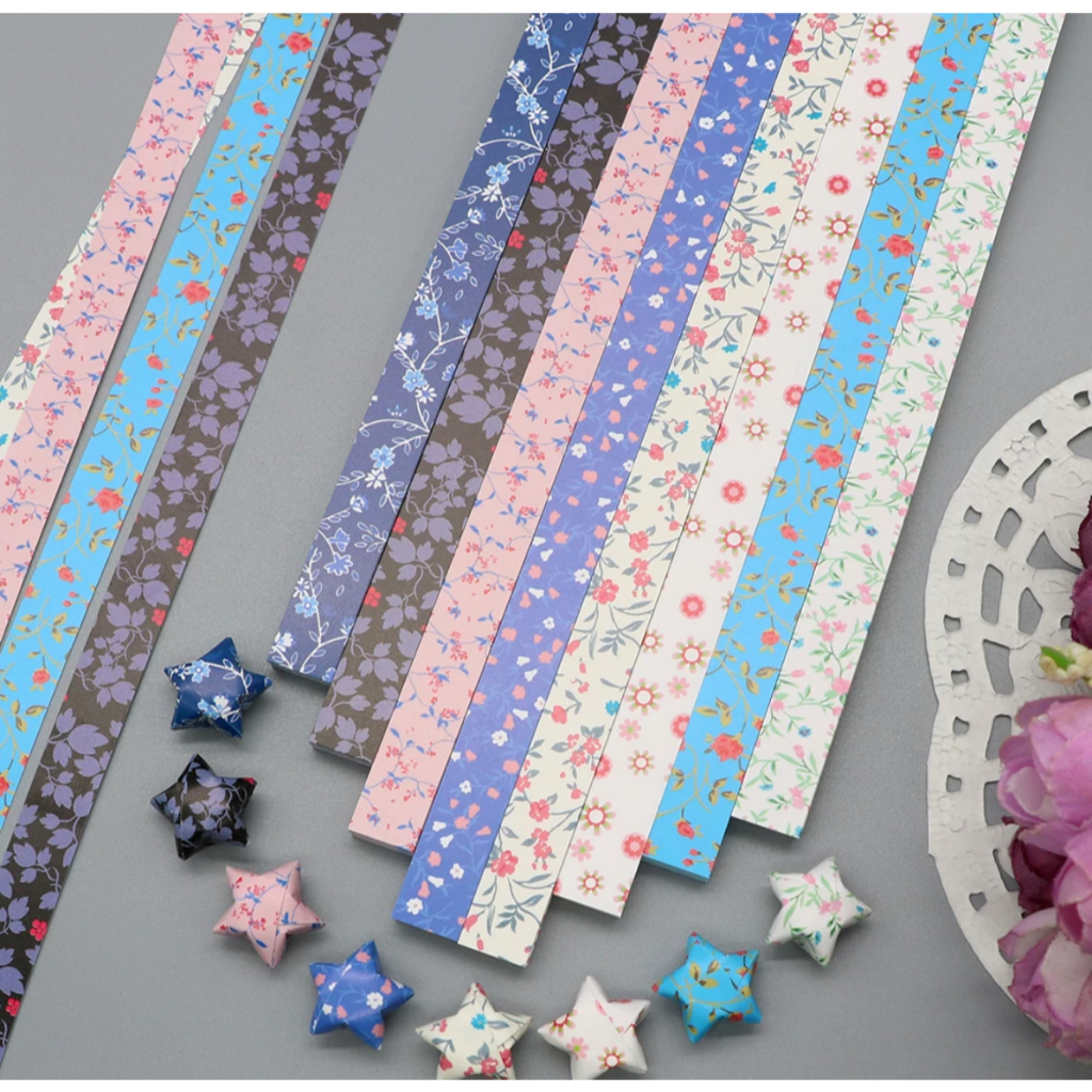 HOT 520pcs Smooth Surface Love Flower Pattern DIY Origami Paper Path ...