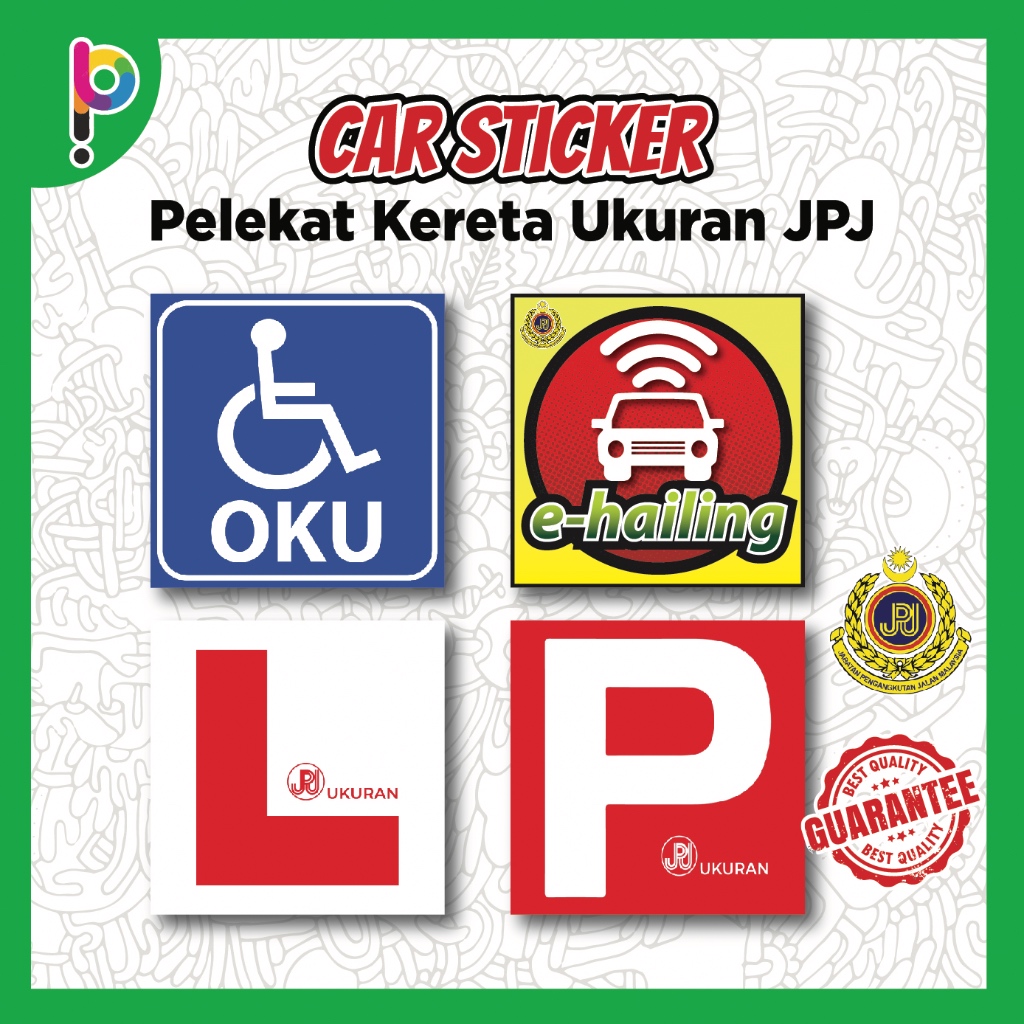 E-HAILING STICKER/ P STICKER/ L STICKER/ OKU STICKER | Shopee Singapore