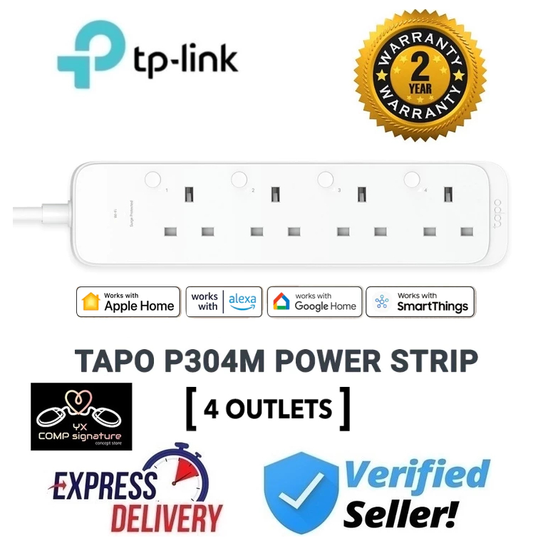 TP-Link KASA KP303 / P304M 3 Outlets WiFi Smart Strip Power Extension ...