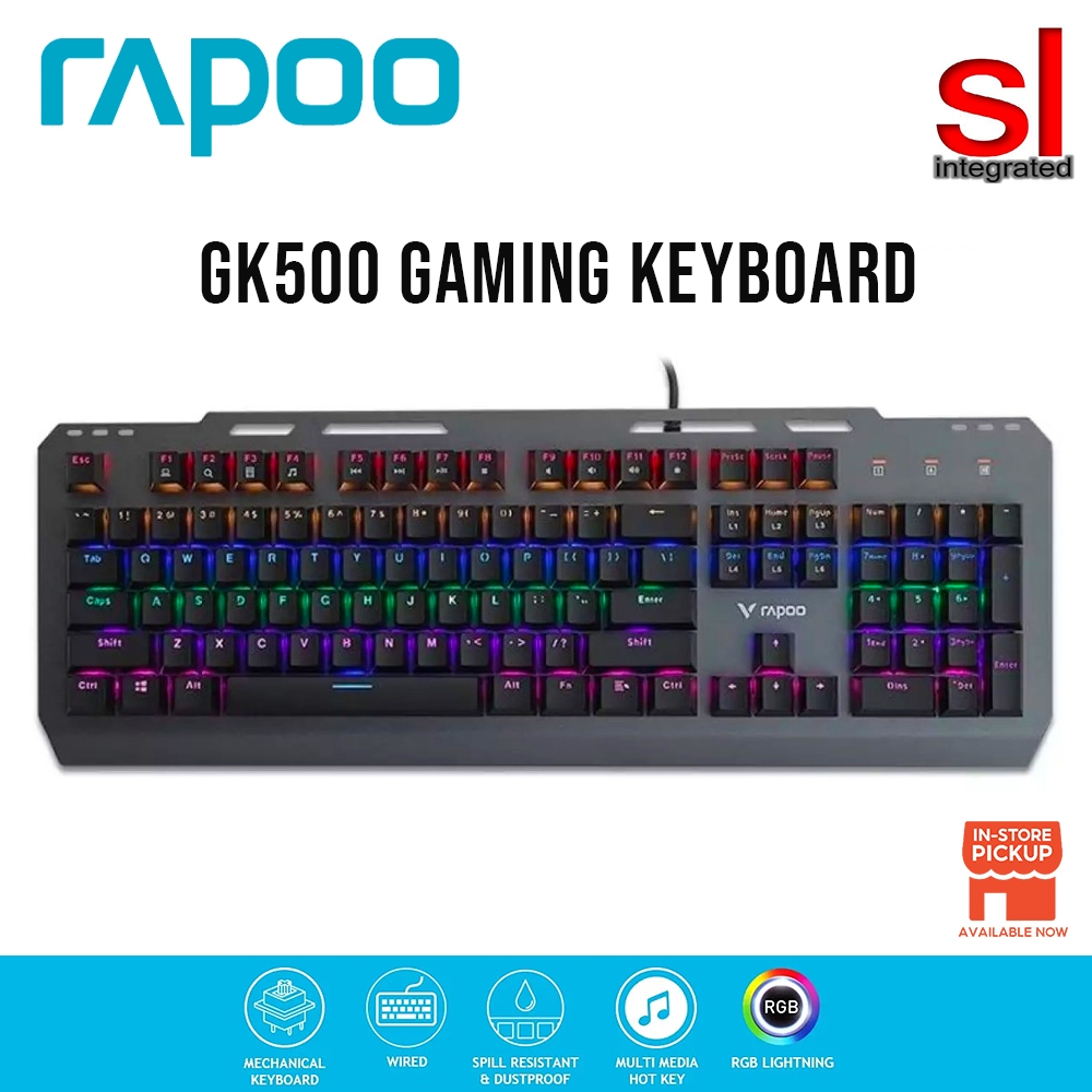 Rapoo GK500 RGB Backlit Mechanical Wired Gaming Keyboard | Shopee Singapore
