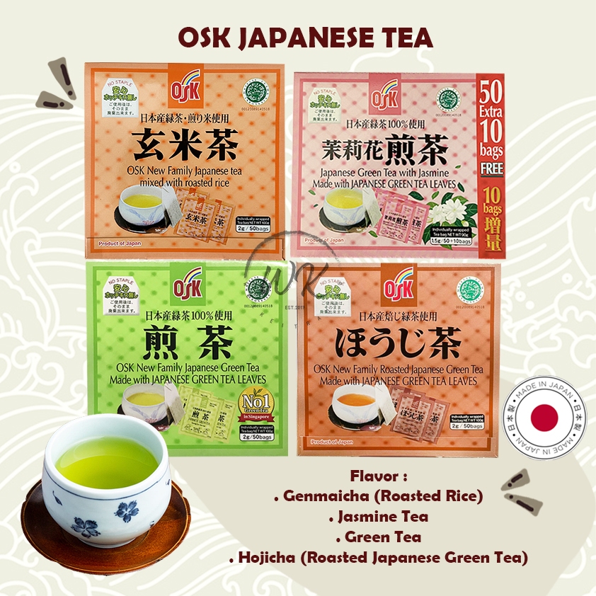 OSK Japanese Green Tea/ Tea with Roasted Rice/ Jasmine Tea Tea Bag ...