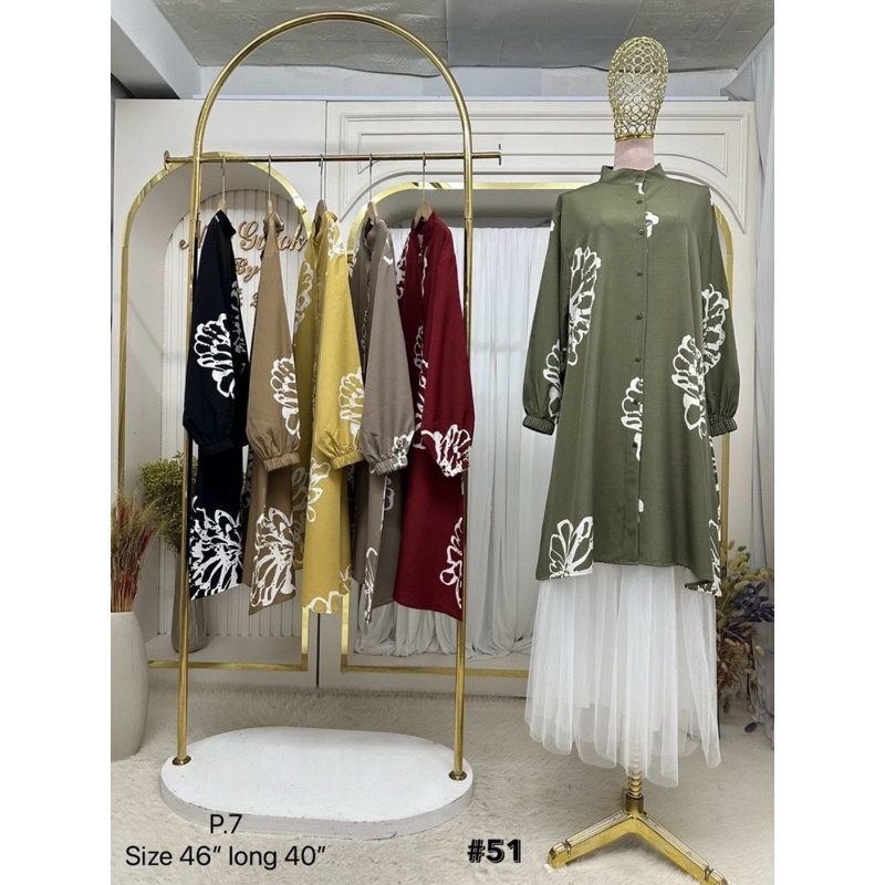 BLOUSE LABUH CORAK TUNIK MATAHARI P7 | Shopee Singapore