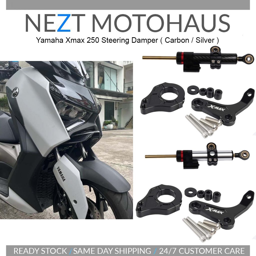 Yamaha Xmax 250 V1 / V2 Steering Damper ( Carbon / Silver ) | Shopee ...