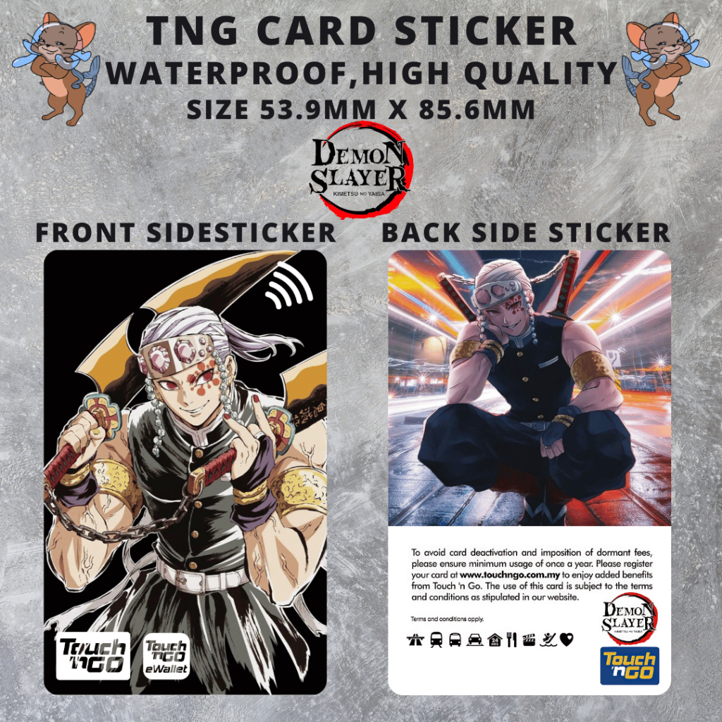 Demon Slayer Tengen Uzui - Card Sticker/Touch n Go Card Sticker Cover ...