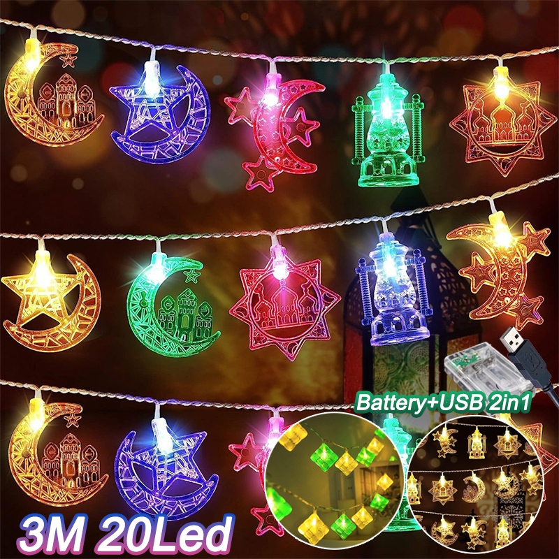 2025 Lampu raya 3M 20LED LED Fairy light Battery&USB powered lampu led ...