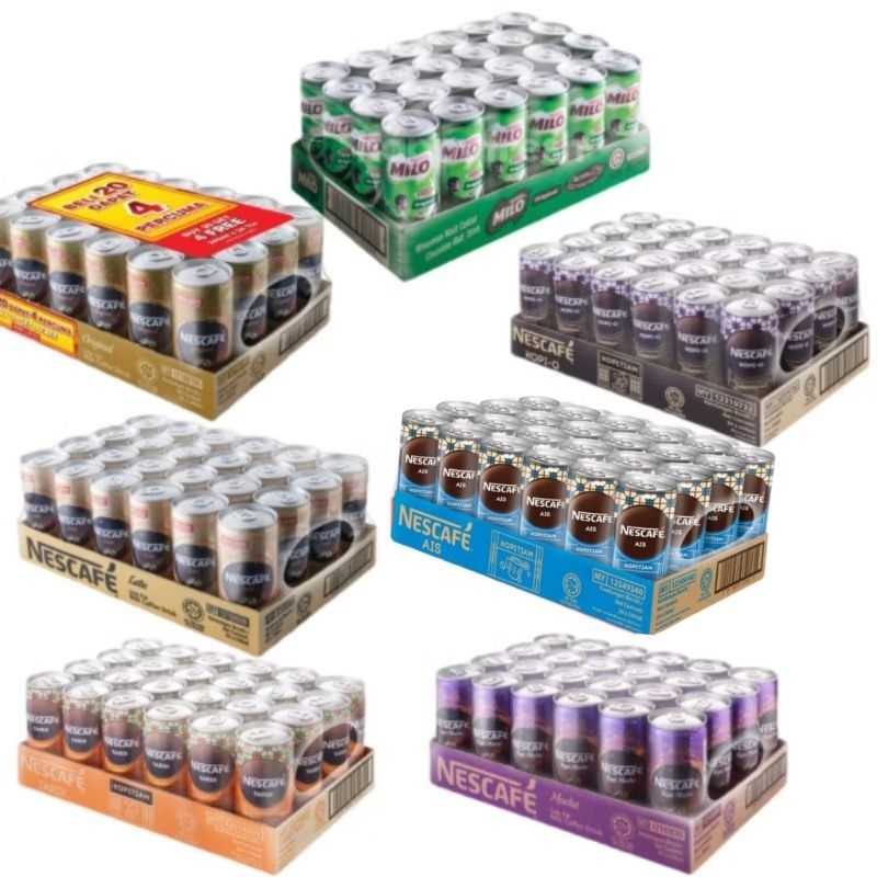 [TKM] Nescafe & Milo 24 x 240ml Can Drinks [Maximum 2 Carton in 1 ...