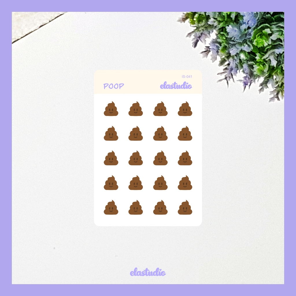 Poop Waterproof Icon Bujo Planner Sticker Sheet elastudio | Shopee ...