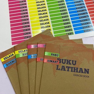 Bahasa Mandarin Pelekat Label Hari Buku Latihan / Day Label Sticker for ...