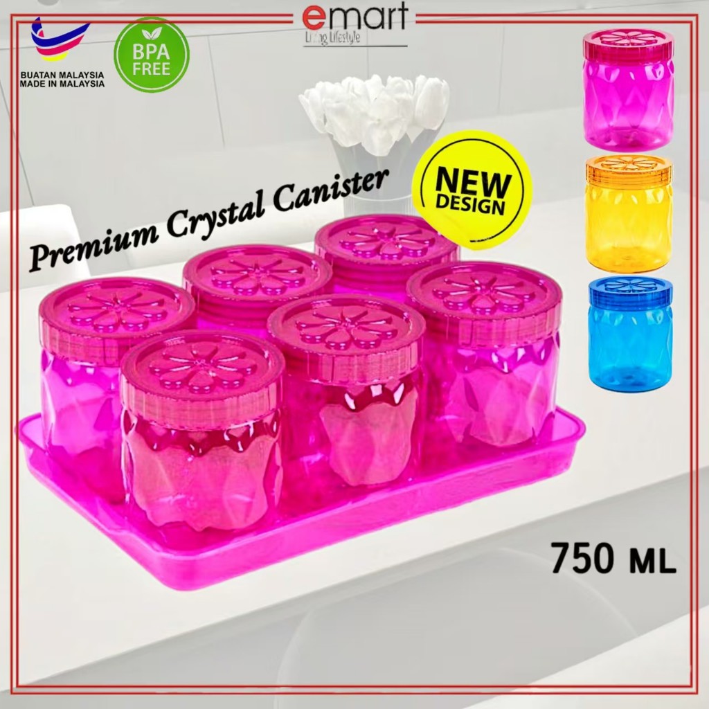 6pcs Bekas Kuih Raya Set 750ml / Cookies Container Set/ Bekas Kuih Raya ...