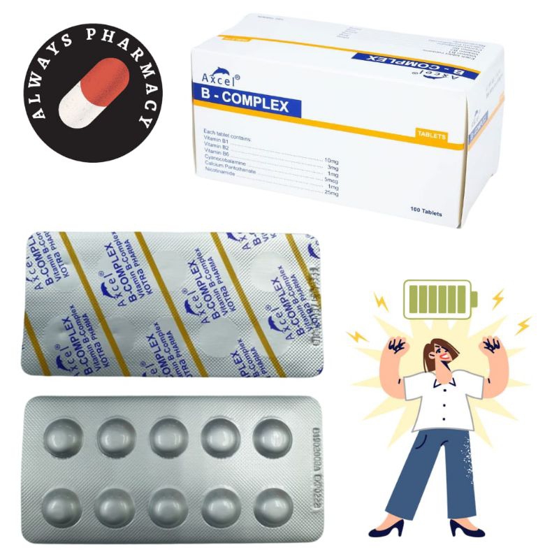 Vitamin B Complex Axcel 100s / 10s Tablet Box | Shopee Singapore